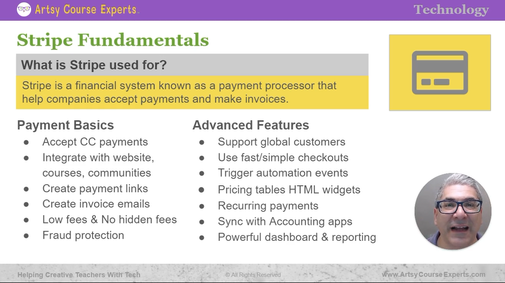 Stripe Payment Fundamentals For Online Course Teachers - Artsy Course ...