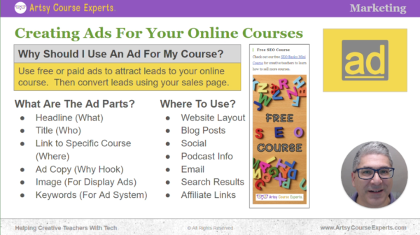 Creating an Ad for Your Online Course - Artsy Course Experts