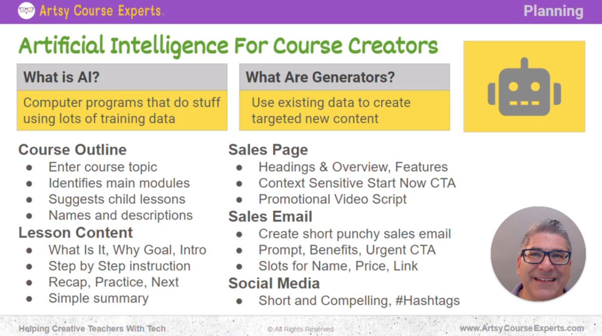 Artificial Intelligence Tools for Online Course Creators - Artsy Course ...