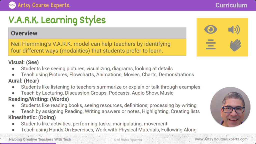 VARK Learning Styles For Online Course Creators - Artsy Course Experts