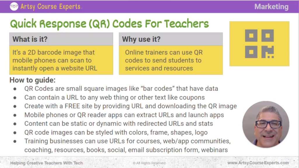 All About Quick Response Codes (QR Codes) for Online Teachers - Artsy Course Experts