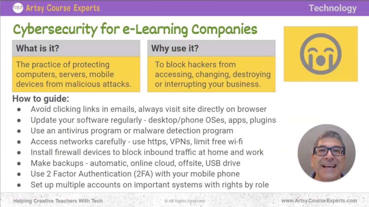 Cybersecurity for E-learning Companies - Artsy Course Experts