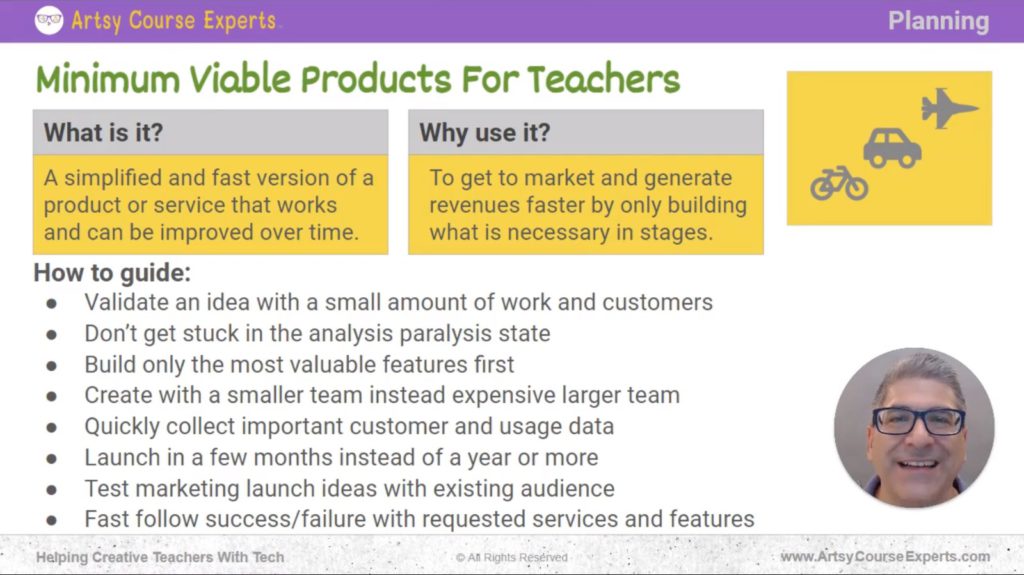 Minimum Viable Products for Teachers - Artsy Course Experts