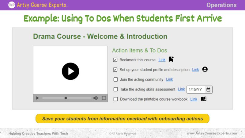 Customer To Dos for Better Onboarding - Artsy Course Experts