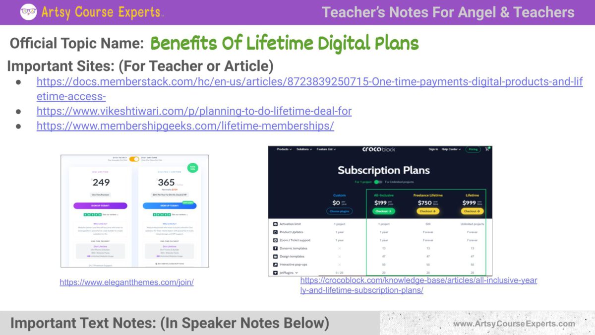 Benefits of Lifetime Digital Plans - Artsy Course Experts