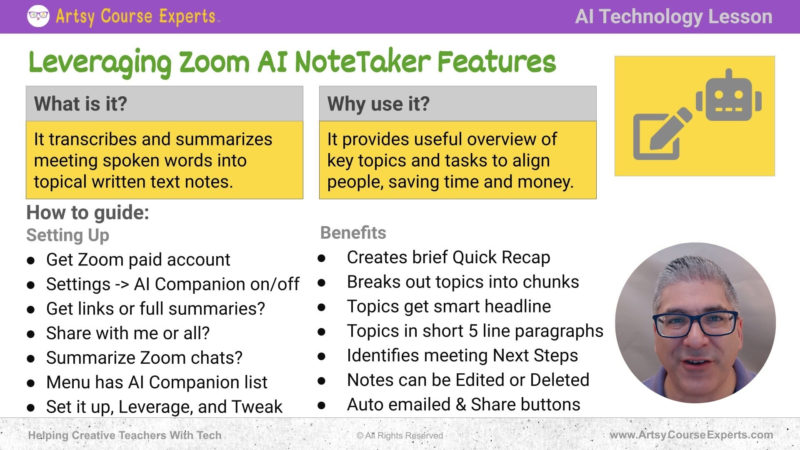 Understanding Zoom’s AI NoteTaker - Artsy Course Experts