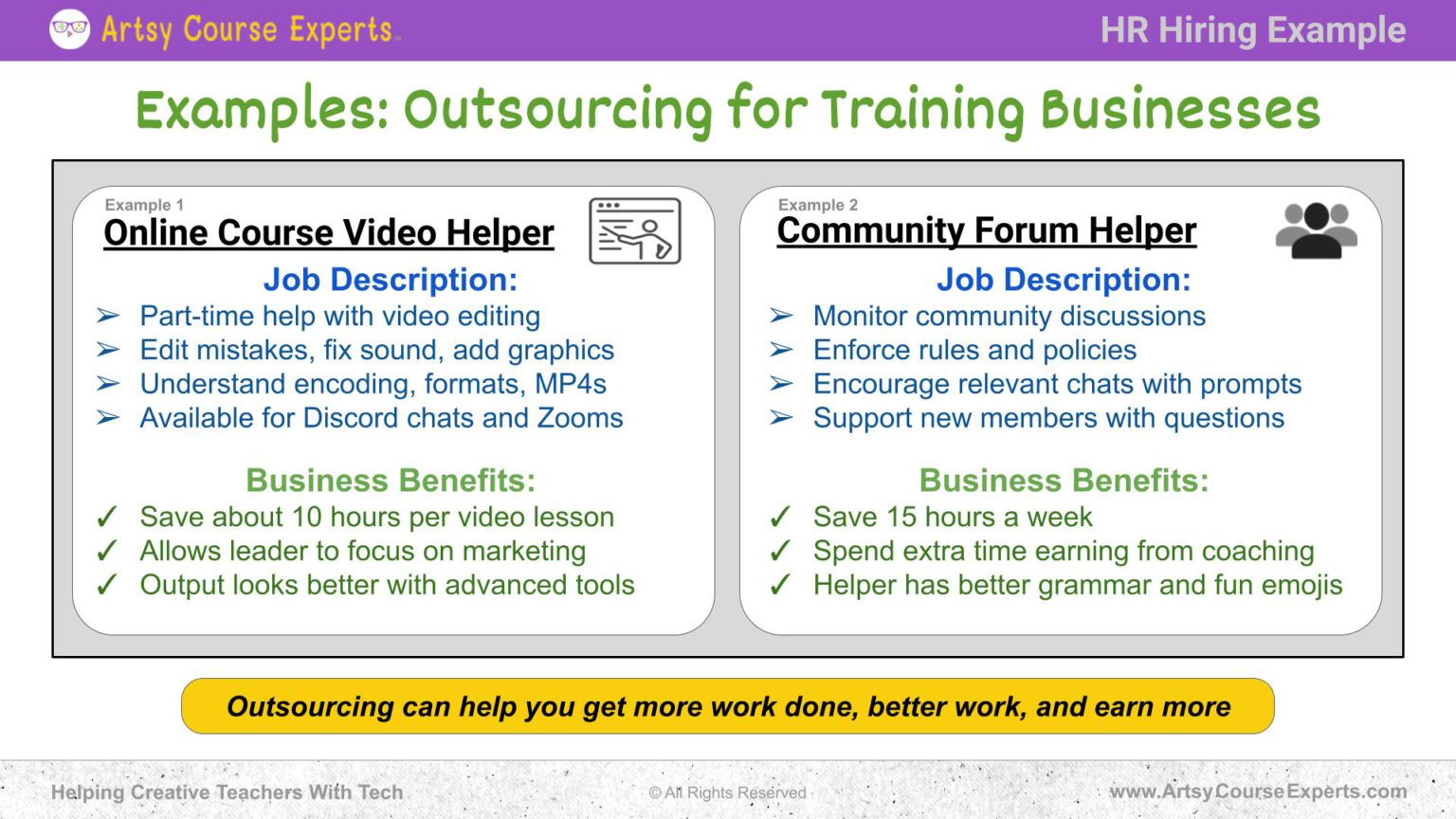 Introduction to Outsourcing for Training Small Businesses - Artsy ...