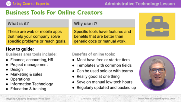Business Tools for Online Course Creators - Artsy Course Experts